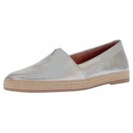 Espadrille Gabor "Gabor Halbschuhe Leder", Damen, Gr. 40,5, silber, Leder, Schuhe Espadrille
