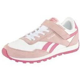 Sneaker Reebok CLASSIC "Reebok GLIDE LOW ELASTIC & TOP STRAP", Damen, Gr. 34, ftwrwei&szlig;, subtlepink, passionpink, Leder, Synthetik, Textil, Schuhe Sneaker