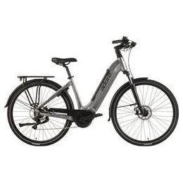 E-Bike Adore "28" Alu Cityfahrrad CX-660 Mittelmotor 75NM / 14,7Ah Grau matt" Gr. 48, schwarz (silber, schwarz), Elektrofahrr&auml;der, 48cm, 28 Zoll (71,12cm), Pedelec, Elektrofahrrad f&uuml;r Damen und Herren