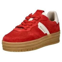 Sneaker Tamaris "Tamaris Sneaker Leder/Synthetik", Damen, Gr. 42, rot, Leder, Synthetik, Schuhe Sneaker