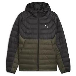 Daunenjacke Puma "PACKLITE Daunenjacke mit Kapuze Herren", Herren, Gr. XXL, schwarz olive gr&uuml;n, Obermaterial: 100% Polyester; Futter: 100% Polyester; F&uuml;llung: 90% Entendaunen, 10% Federn, Jacken Daunenjacke