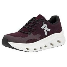 Plateausneaker Rieker SPORT, Damen, Gr. 43, brombeere, Nubuklederimitat, Textil, kontrastfarbene Details, Schuhe Plateausneaker, Slip-on Sneaker, Halbschuh, Freizeitsneaker mit MemoSoft-Innensohle