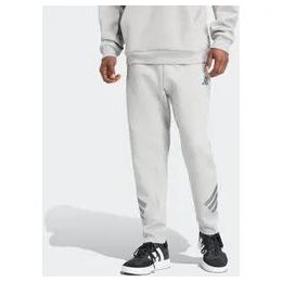 Sporthose Adidas SPORTSWEAR "FUTURE ICONS 3-STREIFEN", Herren, Gr. L, N-Gr, grau (medium grau heather, normal, gr.), Obermaterial: 67% Polyester, 33% Baumwolle, Hosen Sporthose