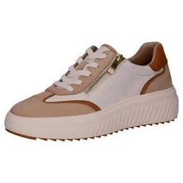 Plateausneaker Caprice "Caprice Sneaker Leder", Damen, Gr. 40, beige (wei&szlig;, beige), Leder, Schuhe Plateausneaker