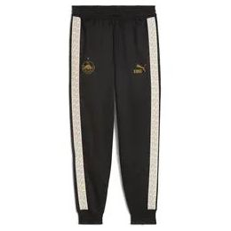 Sporthose Puma "FC Red Bull Salzburg KING Anthem Hose Erwachsene", Damen, Gr. XS, Normalgr&ouml;&szlig;en, schwarz matte gold beige, Obermaterial: 63% Polyester, 37% Baumwolle. Taschenfutter: 100% Polyester. Rippe: 93% Polyester, 7% Elasthan. Besatz: 100% Polyester, unifarben, slim fit, Hosen Sporthose