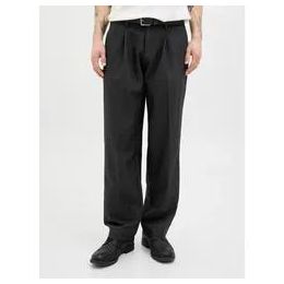 Jack & Jones Chinohose JACK & JONES "JPRCCKARL JJCAMERON PLEATED CHINO NOOS", Herren, Gr. 31, L&auml;nge 32, schwarz, Web, Obermaterial: 76% Polyester, 17% Viskose, 7% Elasthan, unifarben, loose fit kn&ouml;chellang, Hosen Chinohose