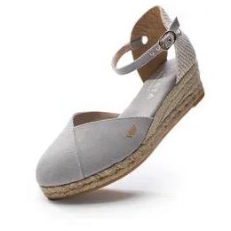 Espadrille VISCATA "Pubol", Damen, Gr. 37, grau, Textil, Schuhe Espadrille, mit schmalem Kn&ouml;chelriemen