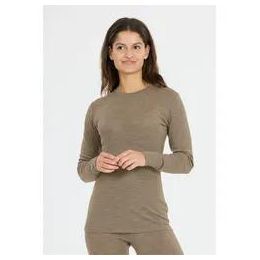 Funktionsshirt WHISTLER "Cerro", Damen, Gr. 40, braun, 85% Wolle, 15% Lyocell, unifarben, normal, Rundhals, Shirts Funktionsshirt, aus hochwertig-nat&uuml;rlichem Mix mit Merinowolle und Lyocell