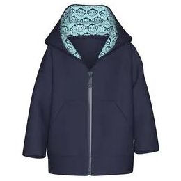Fleecejacke TRIGEMA "TRIGEMA Fleecejacke mit Kapuze", Kinder, Gr. 68, navy, Fleece, 100% Polyester, Basic, Jacken Fleecejacke