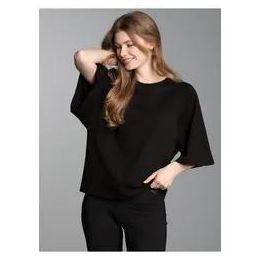 T-Shirt TRIGEMA "TRIGEMA Oversized T-Shirt mit weiten &Auml;rmeln", Damen, Gr. L, schwarz, Single Jersey, 100% Baumwolle, Basic, Shirts T-Shirt