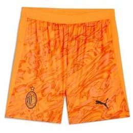 Sporthose Puma "AC Milan 25/26 Torwartshorts Herren", Damen, Gr. L, Normalgr&ouml;&szlig;en, heat fire schwarz orange, Obermaterial: 100% Polyester, regular fit, Hosen Sporthose