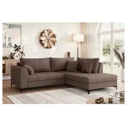 Ecksofa OTTO HOME "LEEVKE Design-Sofa mit Ottomane rechts/links bestellbar, Breite 232 cm", braun, B:232cm H:80cm T:190cm, 92% Polyester, 8% Nylon, Sofas, Ecksofa, in vielen modernen Farben erh&auml;ltlich, belastbar bis 480 kg