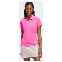 Poloshirt Adidas PERFORMANCE "SOLID PERFORMANCE SHORT SLEEVE F&Uuml;R DAMEN", Damen, Gr. S, rosa (solar pink), Obermaterial: 100% Polyester, Shirts, mit Druckknopfverschluss, aus Polyester, leichtes Pikeematerial