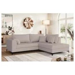 Ecksofa OTTO HOME "LEEVKE Design-Sofa mit Ottomane rechts/links bestellbar, Breite 232 cm", taupe, B:232cm H:80cm T:190cm, 100% Polyester, Sofas, Ecksofa, in vielen modernen Farben erh&auml;ltlich, belastbar bis 480 kg