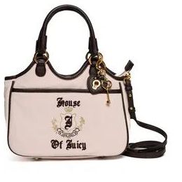 Tragetasche Juicy Couture "HERITAGE M. DOUBLE HANDLE Damen", Damen, Gr. B/H/T: 10cm x 20cm onesize, pink champagne, Polyester, Polyurethan, Taschen, Tragetasche Damen, Shopper, Einkaufstasche, Fashion, Lifestyle, Sale
