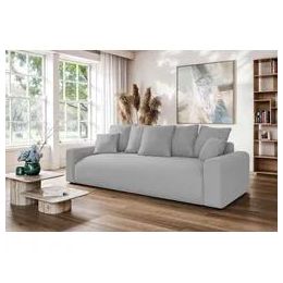 Big-Sofa Home Affaire "LAKESIDE klein 3-Sitzer Schlafsofa mit Bettkasten, Breite 238 cm", hellgrau, B:238cm H:85cm T:98cm, 100% Polyester, Sofas, Big-Sofa, Liegefl&auml;che 149x195 cm, hoher Sitzkomfort, Ma&szlig;e B/T/H: 238/98/85cm