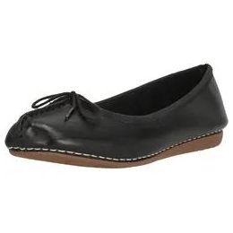 Slipper Clarks "Freckle Ice", Damen, Gr. 41,5, schwarz, Leder, Schuhe Slipper, mit atmungsaktiver Lederdecksohle