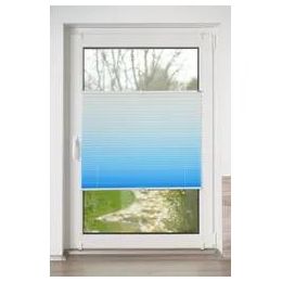 Plissee K-home "Farbverlauf Sunrise", hellblau, wei&szlig;, B:120cm H:130cm, Obermaterial: 100% Polyester, Plissees