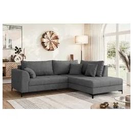 Ecksofa OTTO HOME "LEEVKE Design-Sofa mit Ottomane rechts/links bestellbar, Breite 232 cm", anthrazit, B:232cm H:80cm T:190cm, 92% Polyester, 8% Nylon, Sofas, Ecksofa, in vielen modernen Farben erh&auml;ltlich, belastbar bis 480 kg