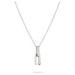 Kette mit Anh&auml;nger Liebeskind Berlin "Schmuck Edelstahl Halskette The Festive Mini Link Sparkle", silber (silberfarben, kristallwei&szlig;), Halsketten, Damen, Edelstahl, L: 45 B: 2mm, mit Zirkonia (synth.), B:2mm