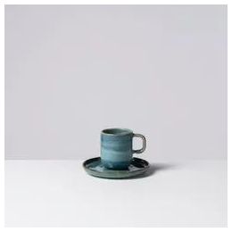 Espressotasse GIPFELST&Uuml;CK "Tiefer See", blau, H:6,5cm &Oslash;:5,5cm, Steinzeug, Trinkgef&auml;&szlig;e, Espressotasse, Scandi-Style, gl&auml;nzende Reaktivglasur, jedes St&uuml;ck ein Unikat
