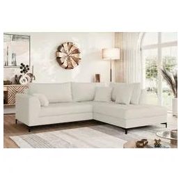 Ecksofa OTTO HOME "LEEVKE Design-Sofa mit Ottomane rechts/links bestellbar, Breite 232 cm", beige, B:232cm H:80cm T:190cm, 100% Polyester, Sofas, Ecksofa, in vielen modernen Farben erh&auml;ltlich, belastbar bis 480 kg