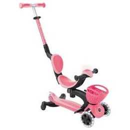 Tretroller Globber "GO-UP BABY 360 LIGHTS, mit Leuchtrollen und Leuchtmodul", pink, Roller, KinderB:30cm L:75cm, Aufsitzrad, Laufrad und Scooter in Einem, B:30cm L:75cm