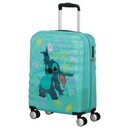 Hartschalen-Trolley American Tourister "WAVEBREAKER DISNEY, verschiedene Motive", Gr. B/H/T: 40cm x 55cm x 20cm 36 l, stitch flower, ABS, Koffer, Reisekoffer Reisegep&auml;ck