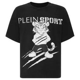 T-Shirt Plein Sport "Tiger", Damen, Gr. M, schwarz (02, schwarz), Obermaterial: 100% Baumwolle, Shirts T-Shirt