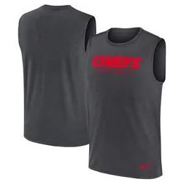 T-Shirt Nike "Nike Shirt Kansas City Chiefs Nike Dri-FIT Legend Muscle Tank", Damen, Gr. L, grau, 100% Polyester, Shirts T-Shirt