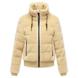 Pl&uuml;schjacke Navahoo "Schneepuder 14", Damen, Gr. XL (42), beige, Pl&uuml;sch, Obermaterial: 100% Polyester. Innenfutter: 100% Polyester. Wattierung: 100% Polyester. &Auml;rmelfutter: 100% Polyester, gerade h&uuml;ftbedeckend, hoch geschlossener Ausschnitt, eng Rippb&uuml;ndchen, Jacken, warme Damen Teddyjacke f&uuml;r den Winter