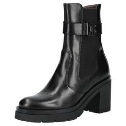 High-Heel-Stiefelette Nero Giardini "Nero Giardini Stiefelette Leder/Textil", Damen, Gr. 36, schwarz, Leder, Textil, Schuhe