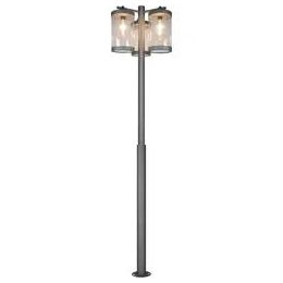 Trio LEUCHTEN Au&szlig;en-Stehlampe "SAMBESI, Gro&szlig;e Garten Stehleuchte H&ouml;he 240cm, IP44 D&auml;mmerungssensor", grau, 3, &Oslash; 51cm H: 240cm, 1 Stk., Leuchten, Outdoor Stehlampe 3-flammig, exkl 3x E27 max 28W, Alu Druckguss