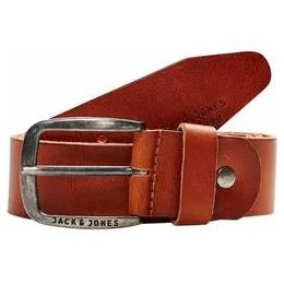 Jack & Jones Lederg&uuml;rtel JACK & JONES "JACPAUL LEATHER BELT NOOS", Damen, Gr. 85, braun (cognac), Leder, unifarben, G&uuml;rtel Lederg&uuml;rtel