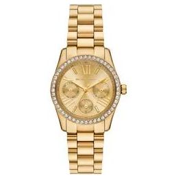 Quarzuhr Michael Kors "LEXINGTON", gelbgoldfarben, goldfarben, Armbanduhren, Damen, Quarzuhr, Armbanduhr, Damenuhr, Edelstahlarmband, analog, Tag, Wochentag