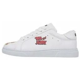 Sneaker DOGO "Ace Low-Top Sneaker Tom & Jerry Damen Sneaker", Herren, Gr. 39, Normalschaft, wei&szlig;, Lederimitat, Schuhe Sneaker, Handgefertigt