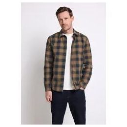 Karohemd Street One MEN, Herren, Gr. XXL46, US-Gr&ouml;&szlig;en, braun (ash braun), Web, 100% Baumwolle, kariert, normal normal, V-Ausschnitt, B&uuml;ndchen, Hemden Karohemd, aus reiner Baumwolle