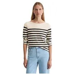 Marc O'Polo Langarmshirt MARC O'POLO "aus Slubjersey", Damen, Gr. XS, dunkelblau, Obermaterial: 100% Baumwolle, gestreift, Basic, regular fit, U-Boot-Ausschnitt, normaler Saum, Shirts Langarmshirt