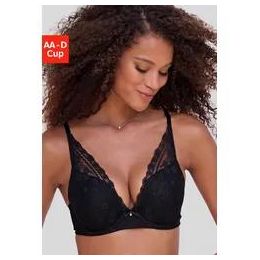 Push-up-BH Nuance, Damen, Gr. 70, Cup C, schwarz, Spitze, Obermaterial: 68% Polyamid, 21% Polyester, 11% Elasthan, BHs Push-up-BH, mit B&uuml;gel aus zarter, elastischer Spitze, verf&uuml;hrerische Dessous