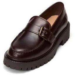 Marc O'Polo Loafer MARC O'POLO "mit robuster Profil-Laufsohle", Damen, Gr. 39, schwarz braun, Obermaterial: 100% Leder (Rind), unifarben, Schuhe Loafer