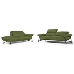 Sofa Egoitaliano "Anais, Design mit hohem Sitzkomfort, Fu&szlig;farbe schattengrau", gr&uuml;n (kiwi), Sofas, Luxus-Microfaser, Ottomane Armlehne rechts, Set, Kopfteil verstellbar, Luxus-Microfaser, kiwi