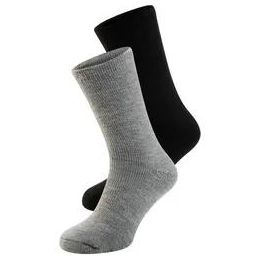 Socken HEATKEEPER, Damen, Gr. 36-41, grau, schwarz, Materialmix, Socken Socken, Doppelpack gef&uuml;tterte Wintersocken in schwarz und grau