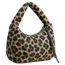 Schultertasche "Leo Kuschel", Damen, Gr. B/H/T: 30cm x 30cm x 11cm onesize, braun, Kunstfaser, Collezione Alessandro, Taschen Schultertasche, Leotasche aus Teddymaterial