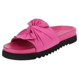 Pantolette ILC "ILC Pantoletten Leder", Damen, Gr. 39, neon pink, Leder, Schuhe Pantolette