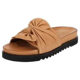 Pantolette ILC "ILC Pantoletten Leder", Damen, Gr. 38, braun (mittelbraun), Leder, Schuhe Pantolette