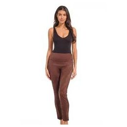 Leggings MAGIC BODYFASHION "Hi-Waist Slim Tights", Damen, Gr. M, N-Gr, chocolate, Obermaterial: 80% Polyamid, 20% Elasthan, eng lang, Hosen Leggings, mittlere Formung von Bauch, H&uuml;ften und Oberschenkeln