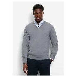 Strickpullover OLYMP "OLYMP Casual Strick", Herren, Gr. XXL, silbergrau, 100% Schurwolle, Pullover Strickpullover