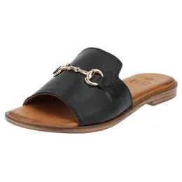 Pantolette ILC "ILC Pantoletten Leder", Damen, Gr. 39, schwarz, Leder, Schuhe Pantolette