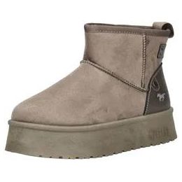 Stiefelette Mustang SHOES "Mustang Shoes Stiefelette Veloursleder/Textil", Damen, Gr. 40, lava, Textil, Veloursleder, Schuhe Stiefelette