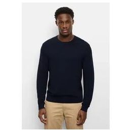 Strickpullover OLYMP "OLYMP Casual Strick", Herren, Gr. L, marine, 100% Schurwolle, Pullover Strickpullover